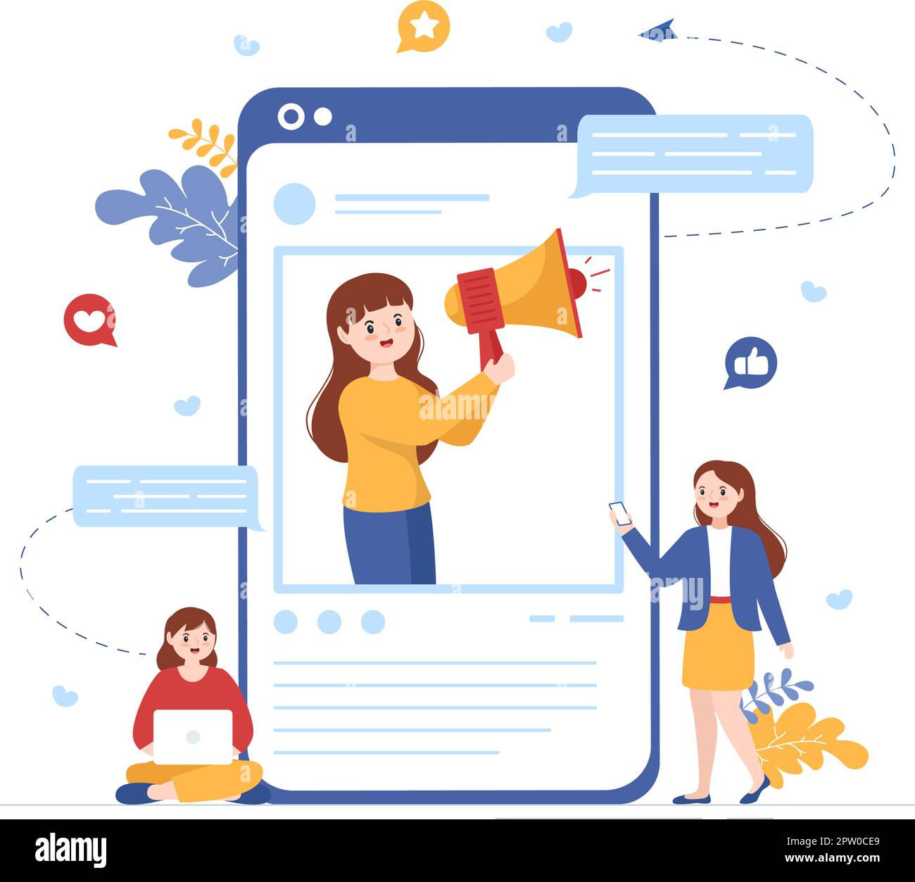 Celebrity Influencer with Posts on Internet for Advertising Marketing ...