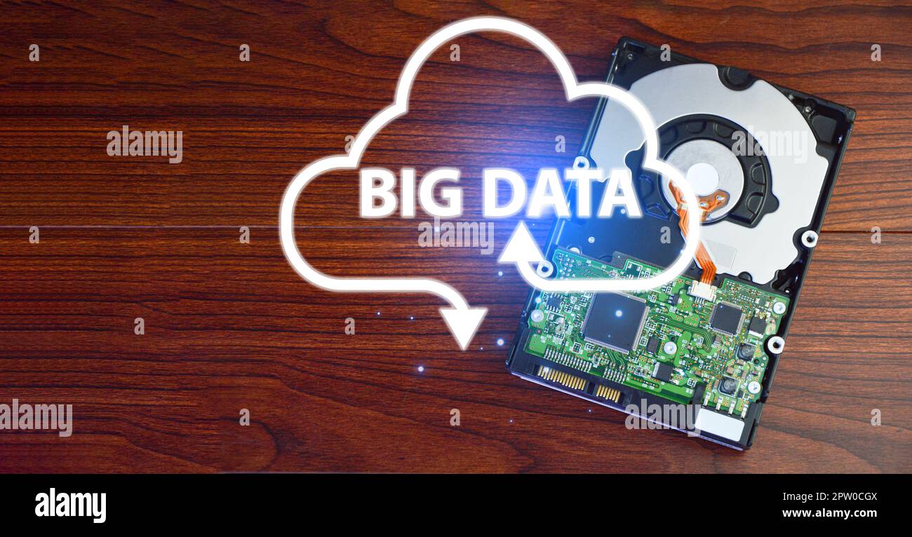 Big data storage and analytics in the cloud or on external server Stock ...