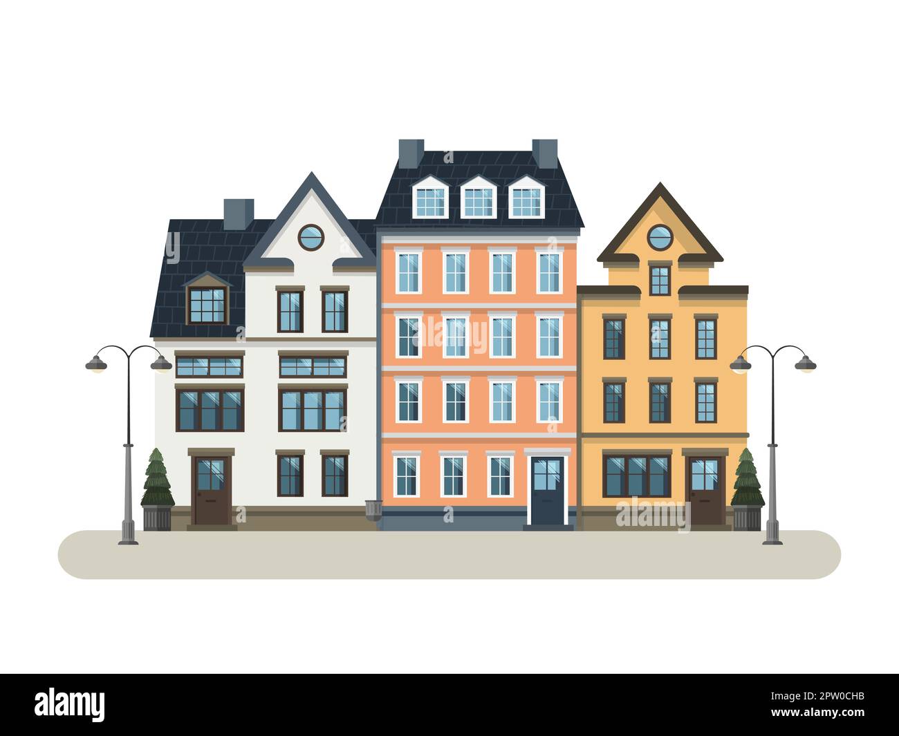 Buildings on street Cut Out Stock Images & Pictures - Alamy