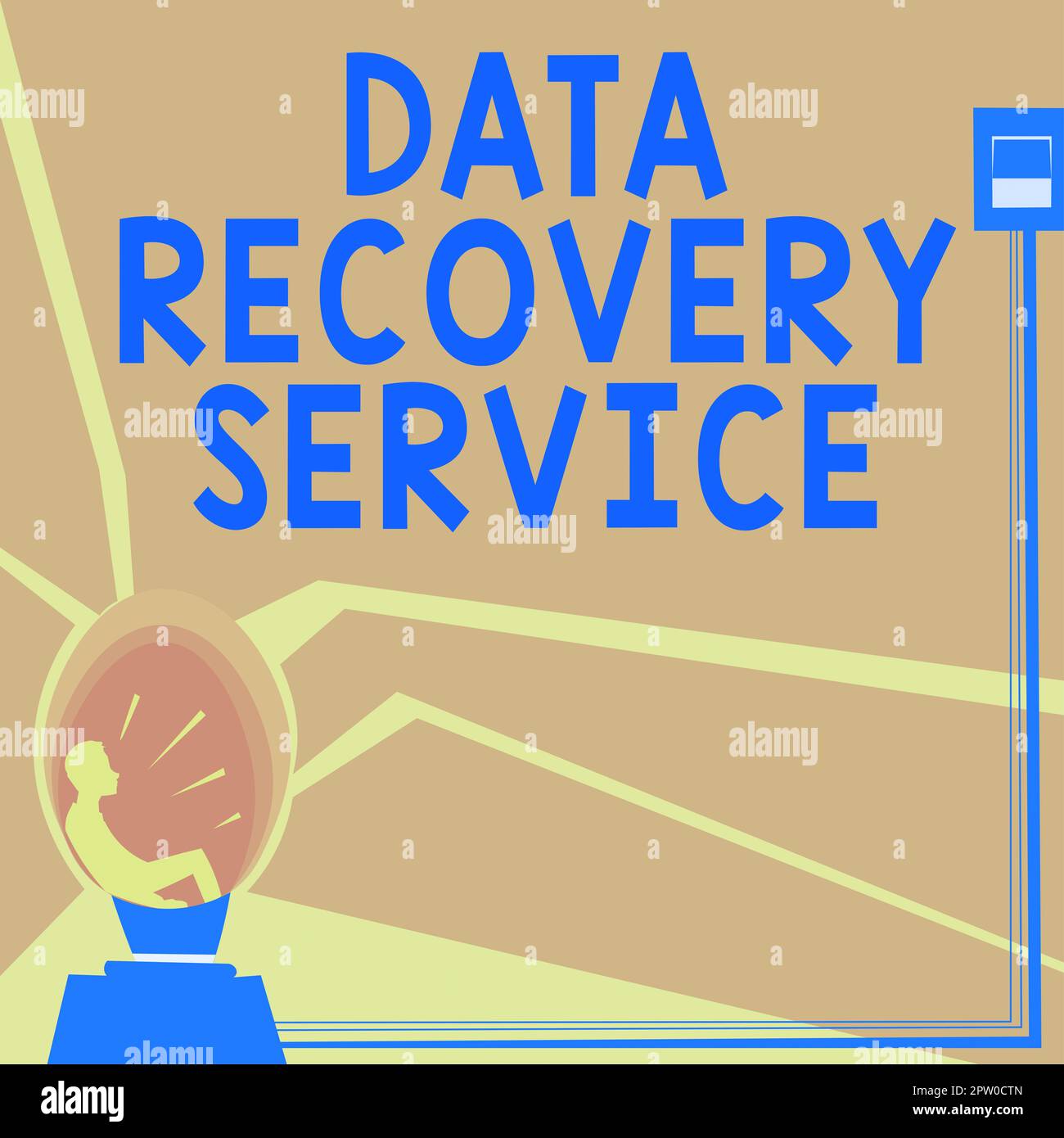 Text caption presenting Data Recovery Service, Internet Concept Process of retrieving ...