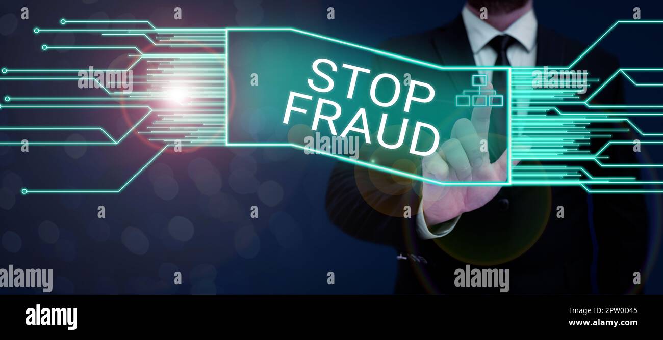 Hand writing sign Stop Fraud, Business overview campaign advices people ...
