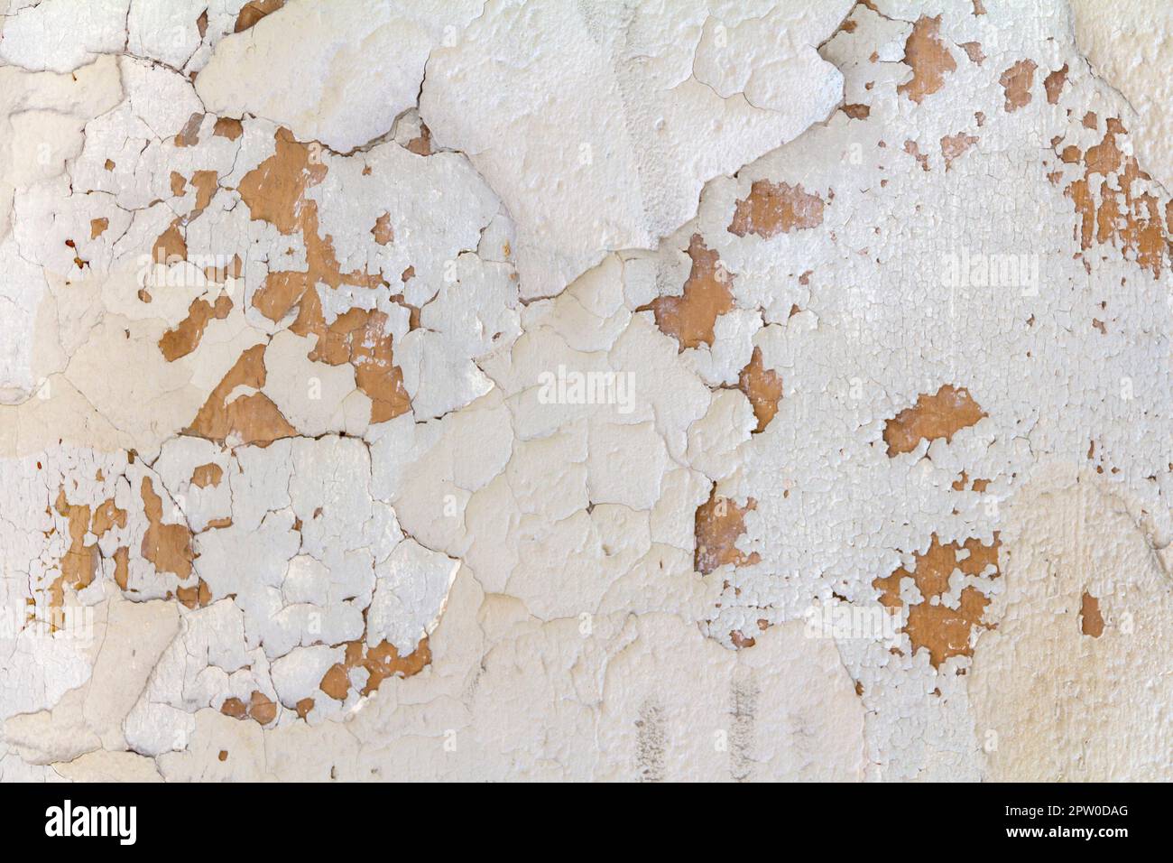 Full frame rundown house facade closeup with white peeling paint Stock ...