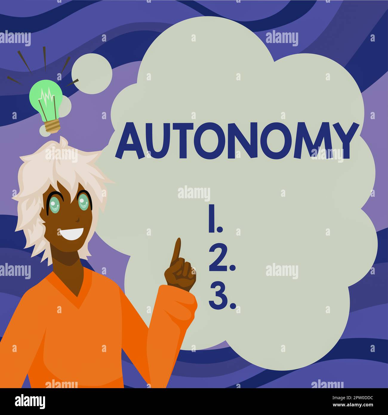 Sign displaying Autonomy, Word Written on vehicle that can guide itself ...