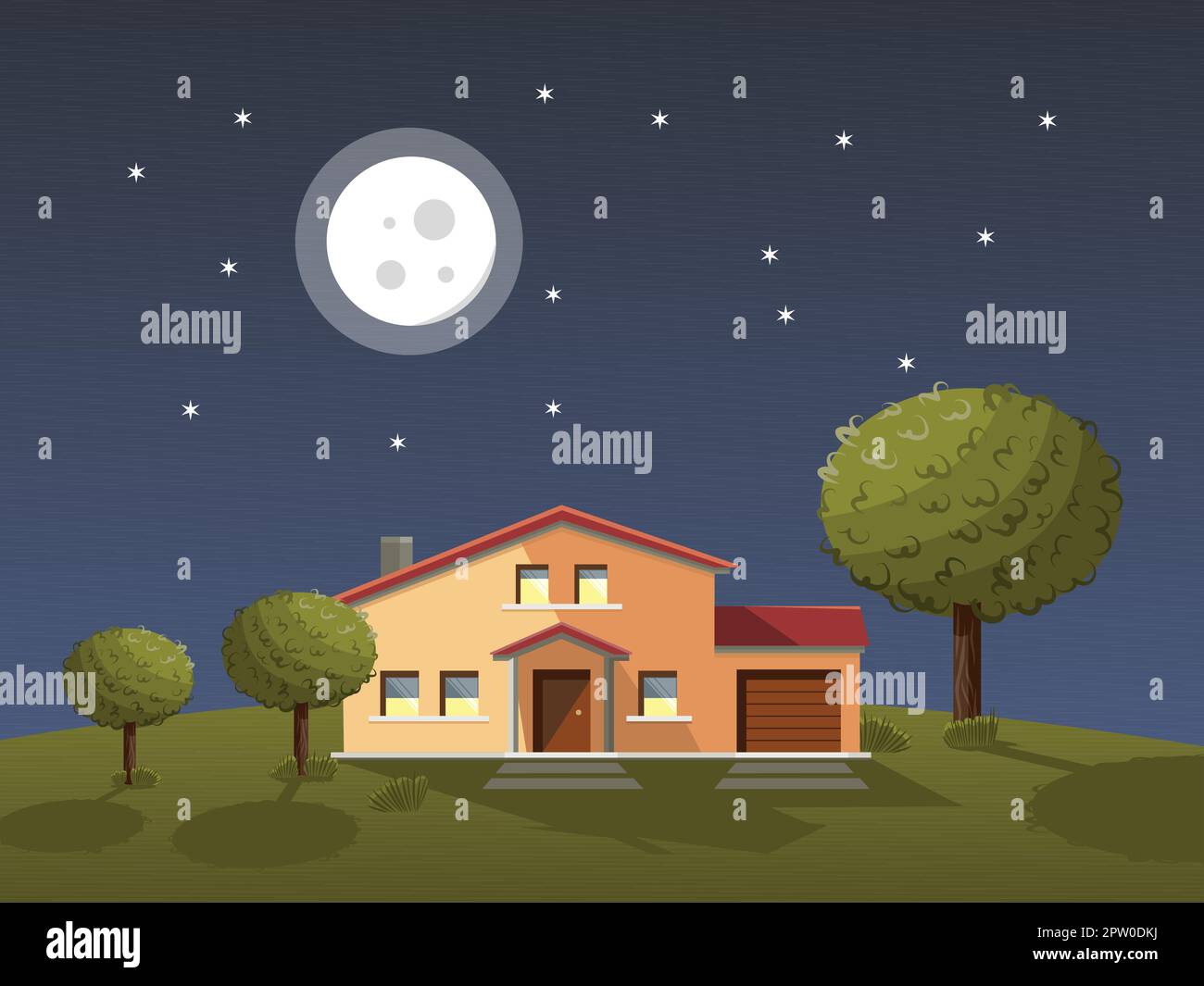 Detached house country in Stock Vector Images - Alamy