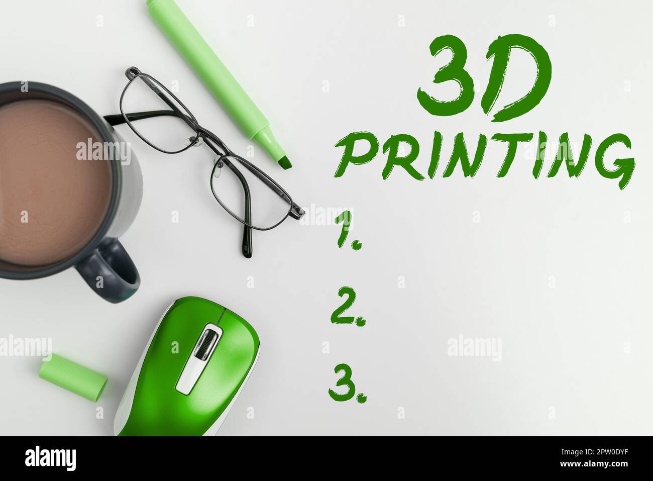 Conceptual display 3D Printing, Word Written on making a physical ...