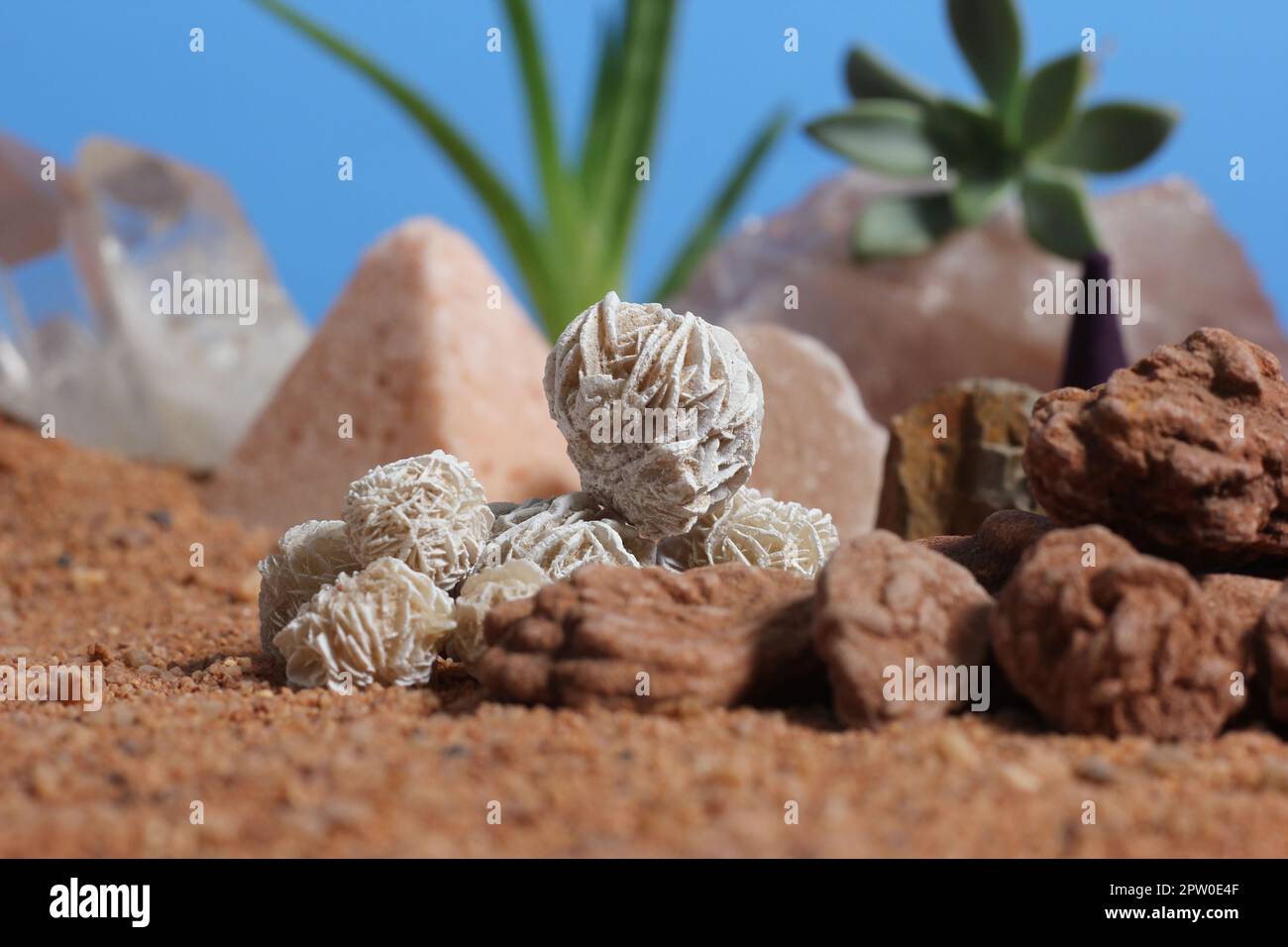 Desert Rose Rocks With Quartz Crystals on Australian Red Sand ...