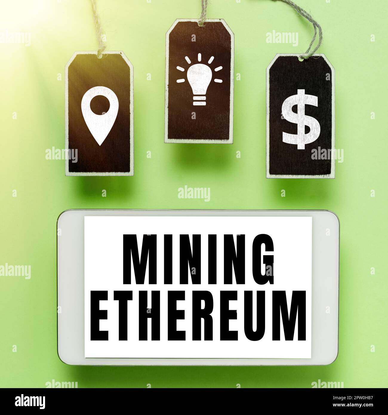 Conceptual display Mining Ethereum, Internet Concept the process of ...