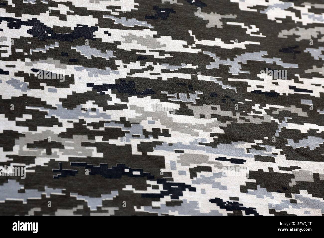 Fabric with texture of Ukrainian military pixeled camouflage. Cloth ...