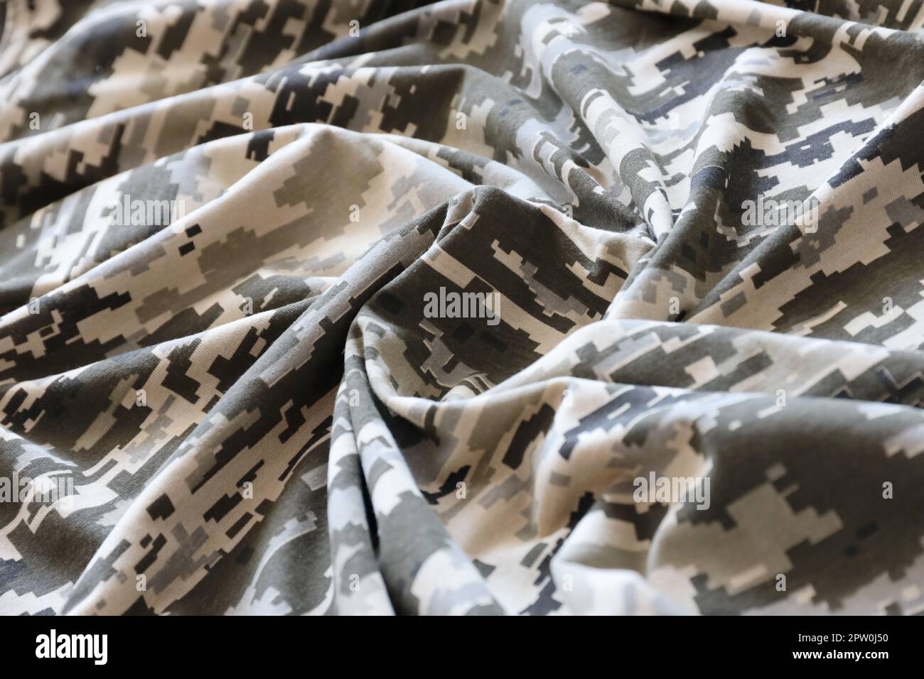 Fabric with texture of Ukrainian military pixeled camouflage. Cloth ...