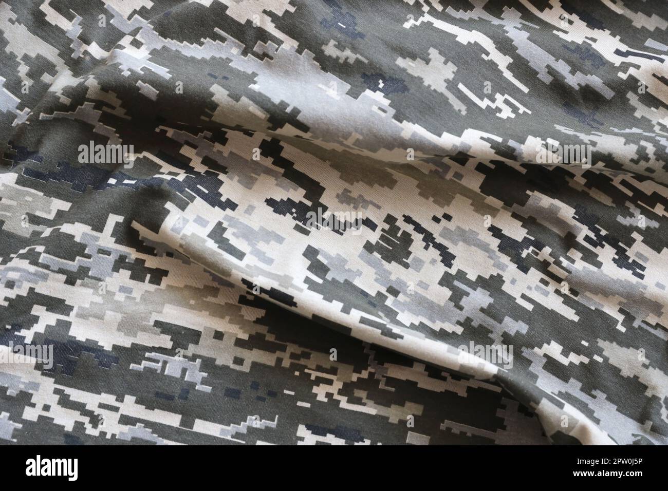 Fabric with texture of Ukrainian military pixeled camouflage. Cloth ...