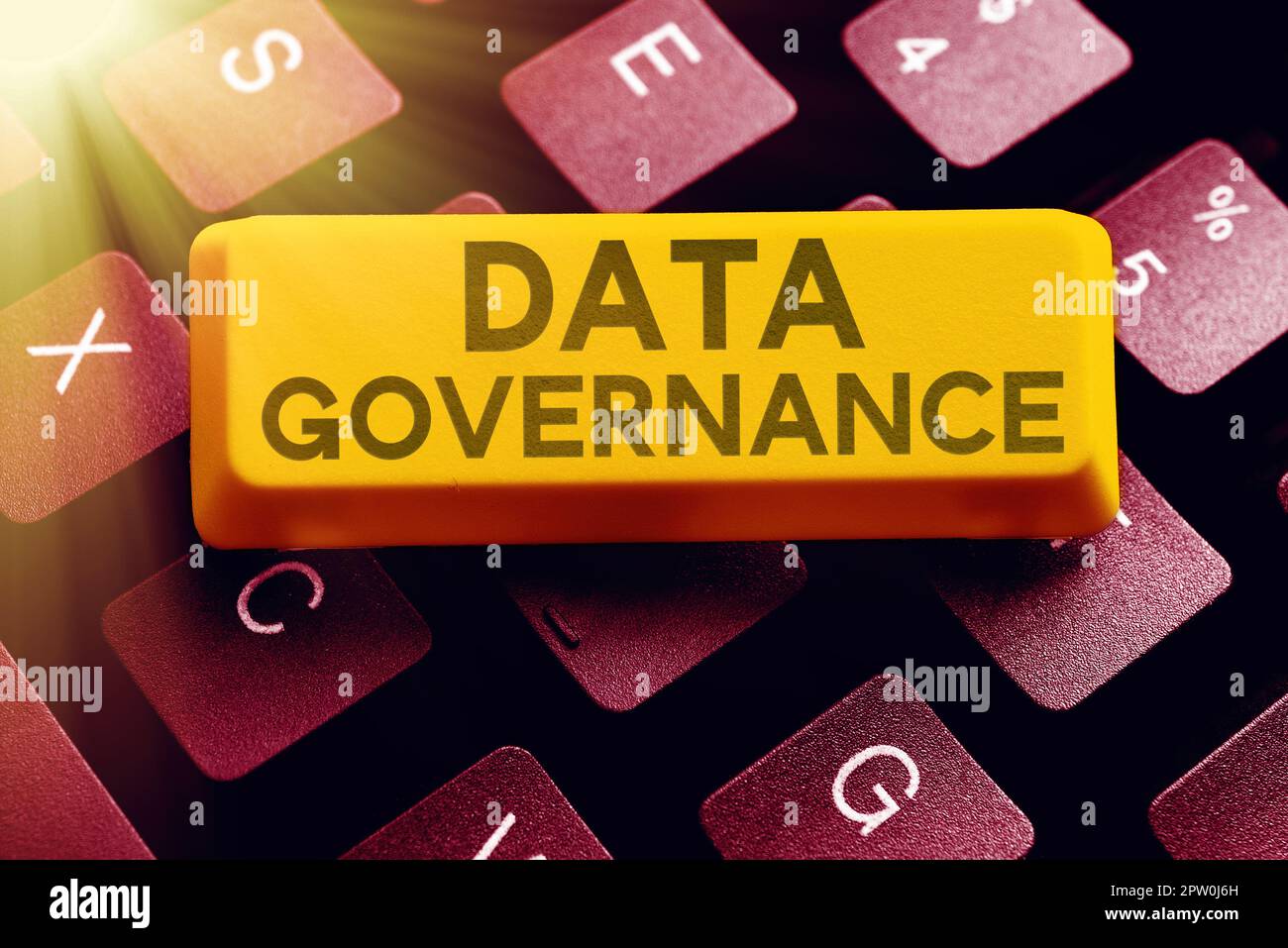 Sign displaying Data Governance, Business approach general management ...