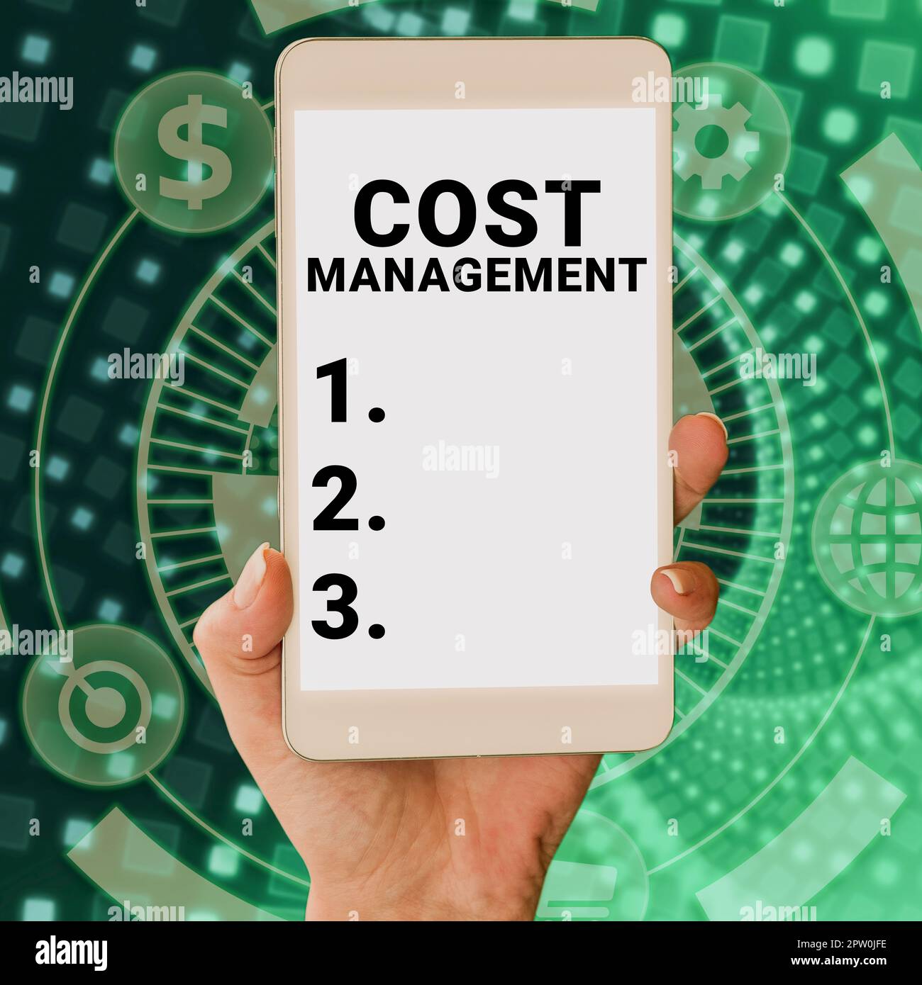 Text sign showing Cost Management, Business showcase process of ...