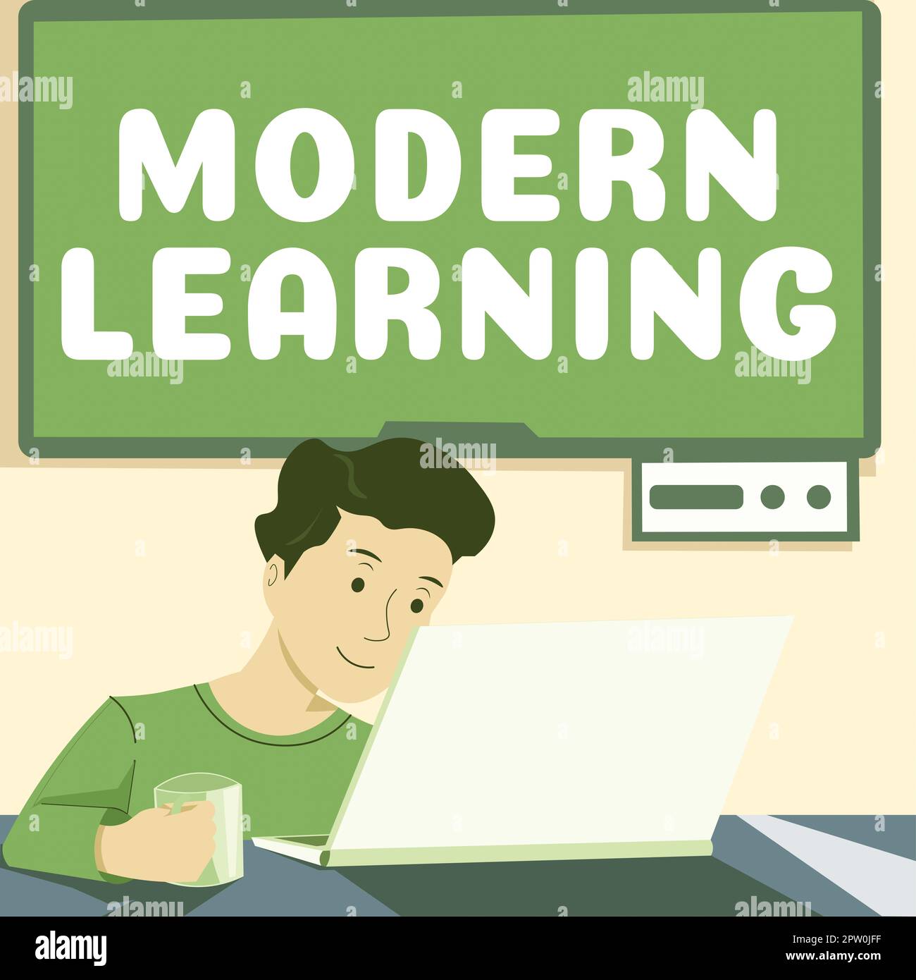 Sign displaying Modern Learning, Concept meaning flexible and agile ...