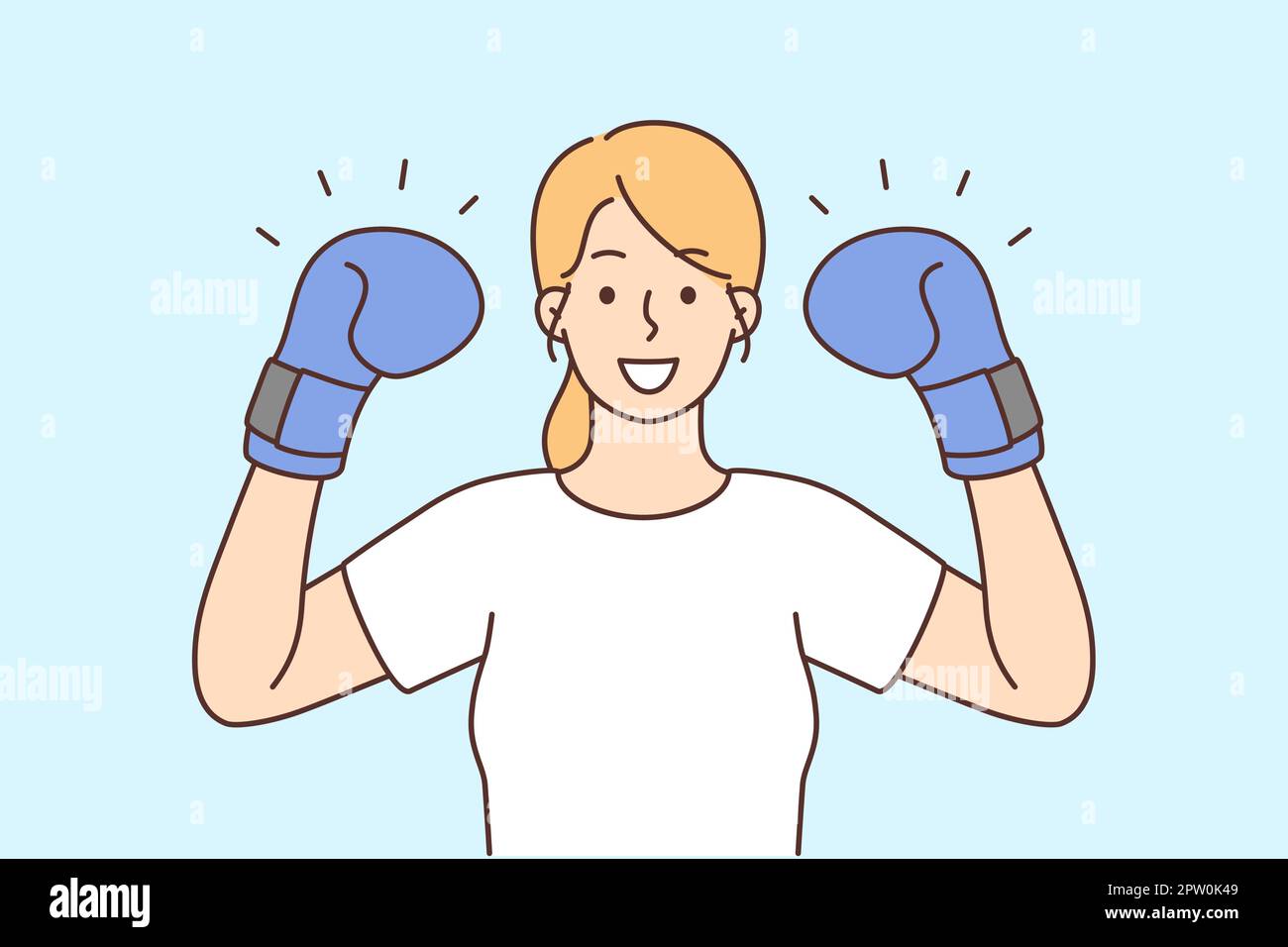 Woman boxing cartoon hi-res stock photography and images - Alamy