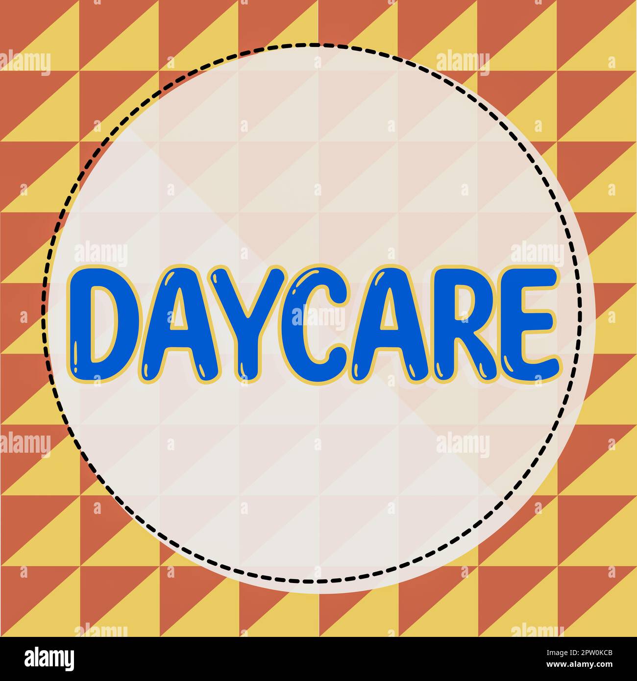 Handwriting text Daycare, Word for offering care to preschool children ...