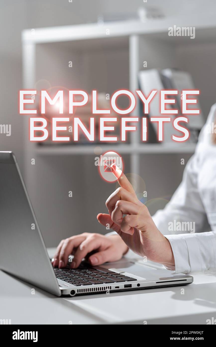Handwriting text Employee Benefits, Word for indirect and noncash ...