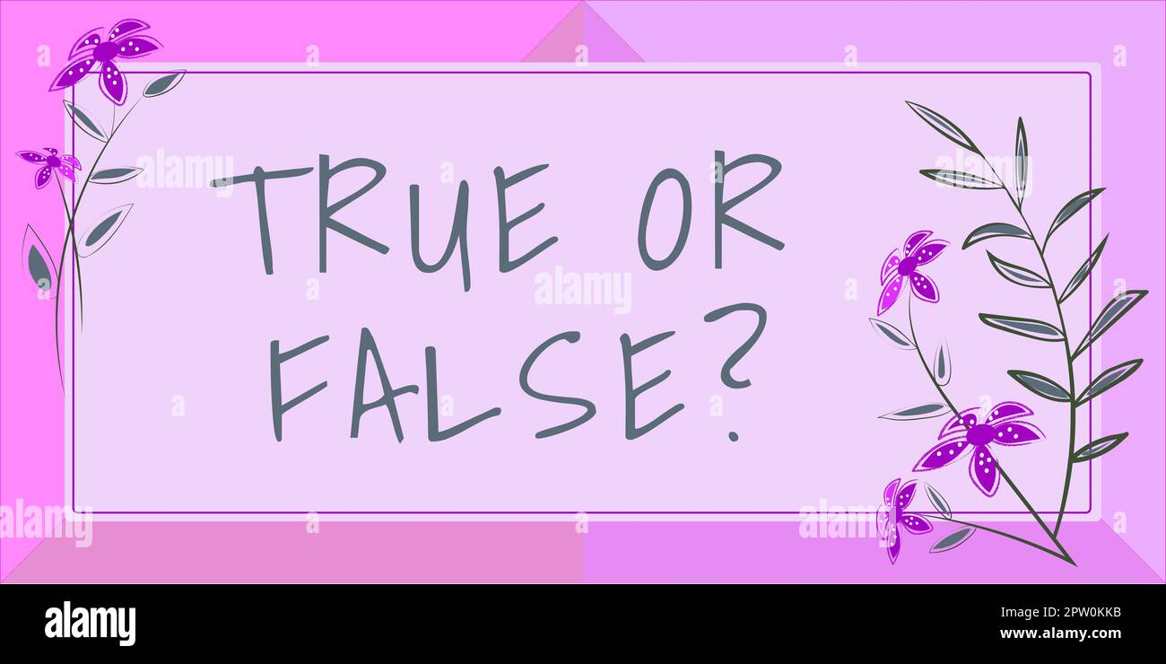 Text showing inspiration True Or Falsequestion, Word for series of ...