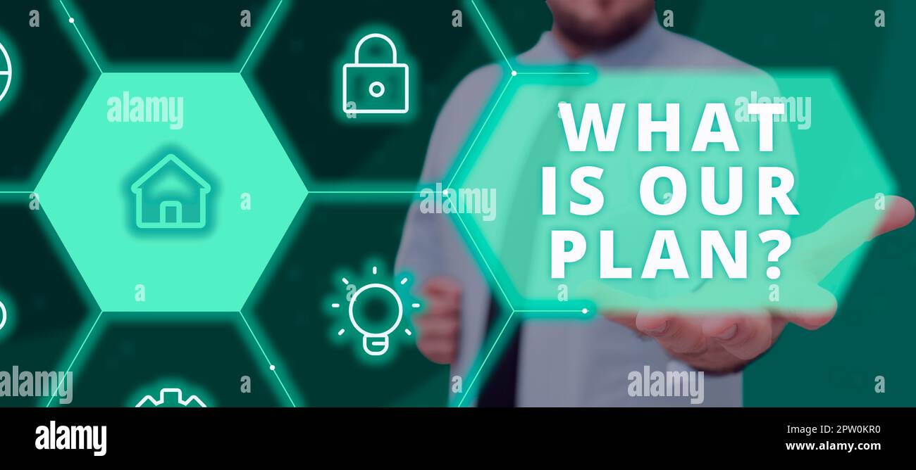 Text sign showing What Is Our Planquestion, Concept meaning Mission ...
