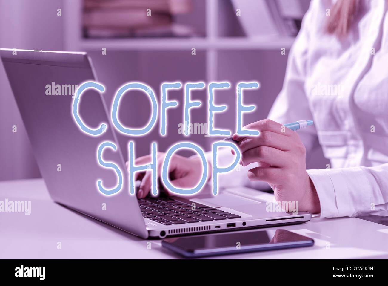 Conceptual caption Coffee Shop, Word for small informal restaurant ...