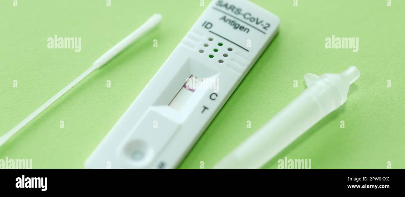 Express corona test. Negative covid antigen test Stock Photo - Alamy