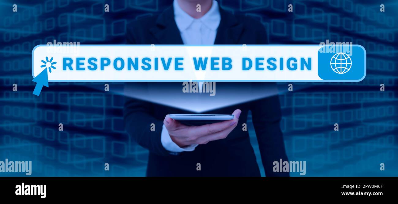 Writing displaying text Responsive Web Design, Internet Concept web page creation that makes use ...