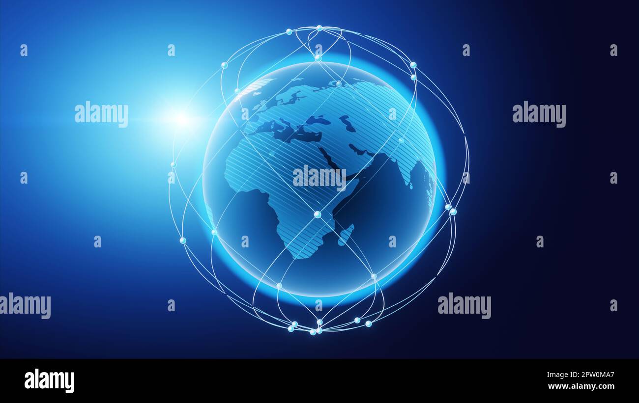 Global connection concept. Planet earth network sphere. 3d rendering ...