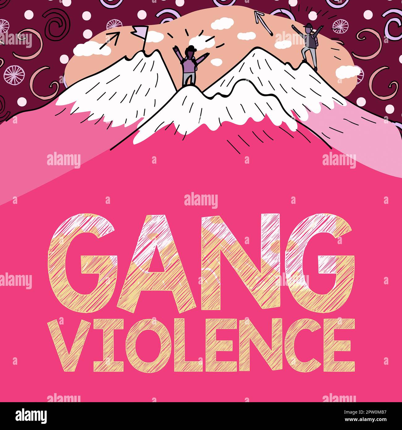 Handwriting text Gang Violence, Business overview infringement of the ...