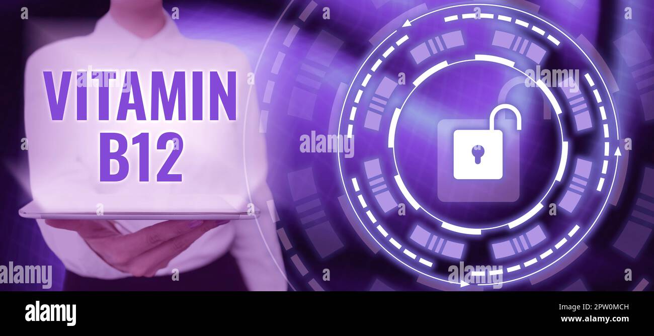 Writing displaying text Vitamin B12, Word Written on Group of ...