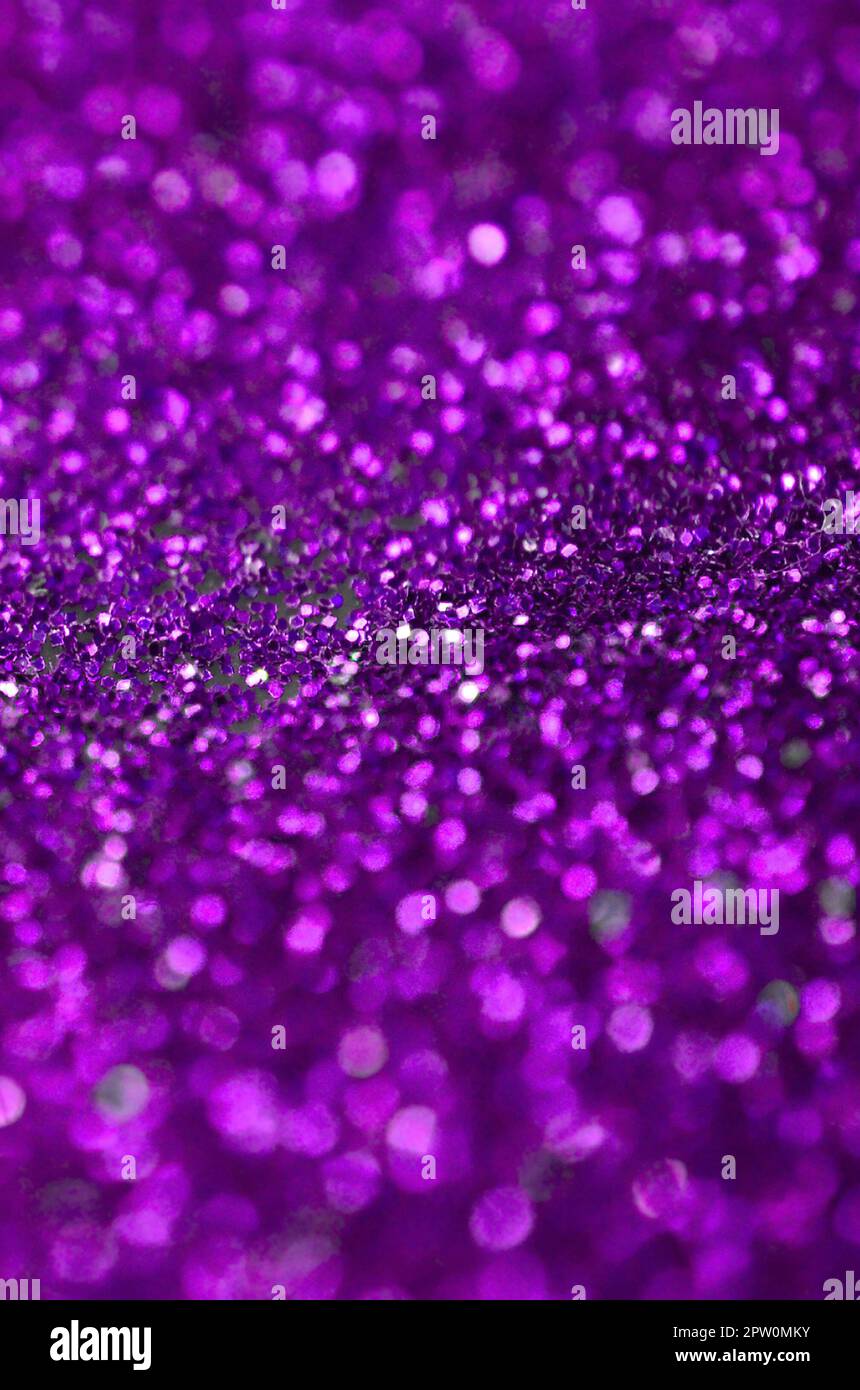 Purple decorative sequins. Background image with shiny bokeh lights ...