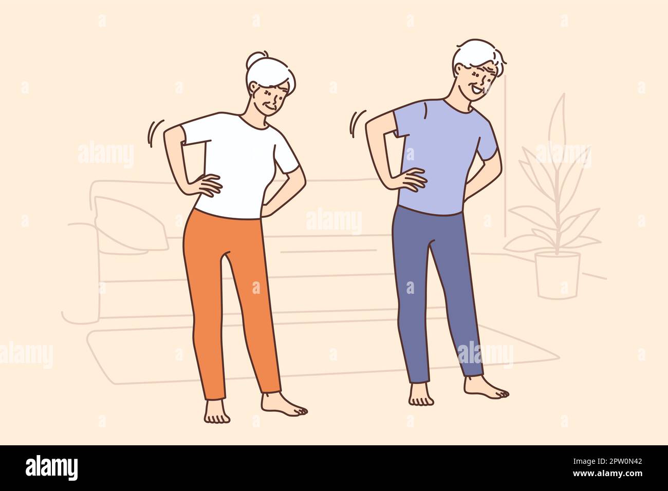 Old people workout happy Stock Vector Images - Alamy