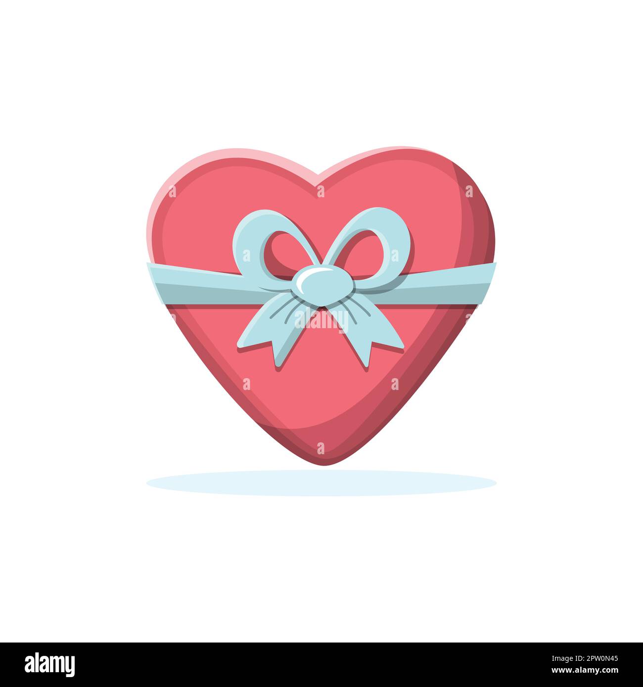Giftbox red bow heart Stock Vector Images - Alamy