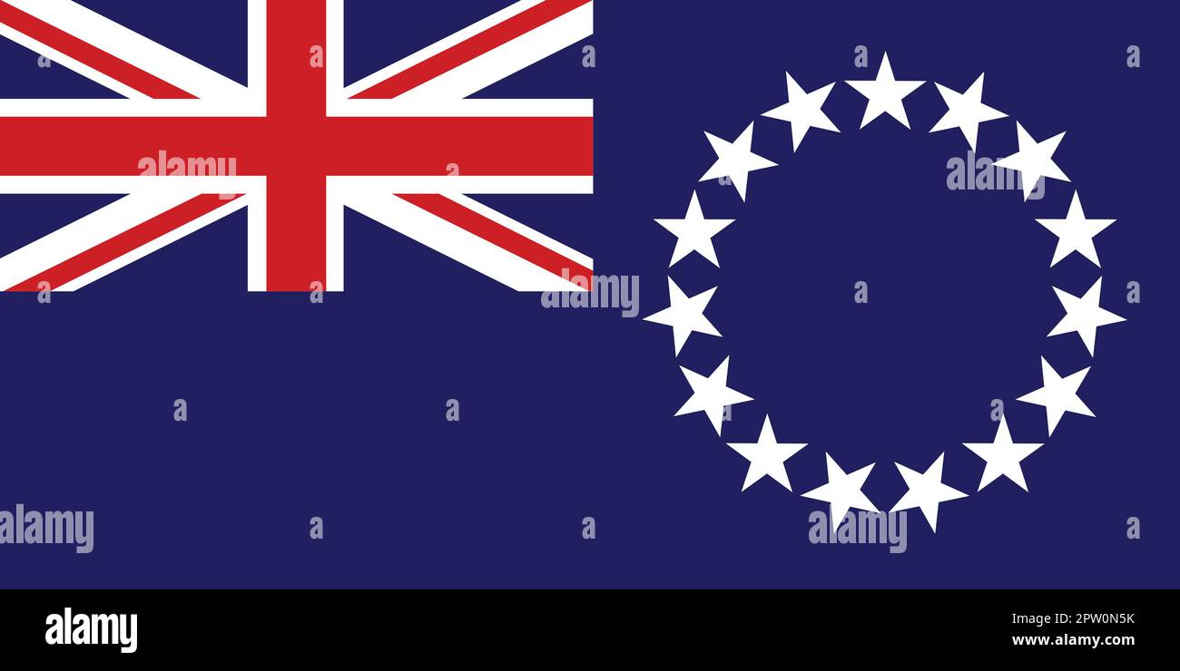 Flag Of The British Cook Islands Stock Vector Image & Art - Alamy
