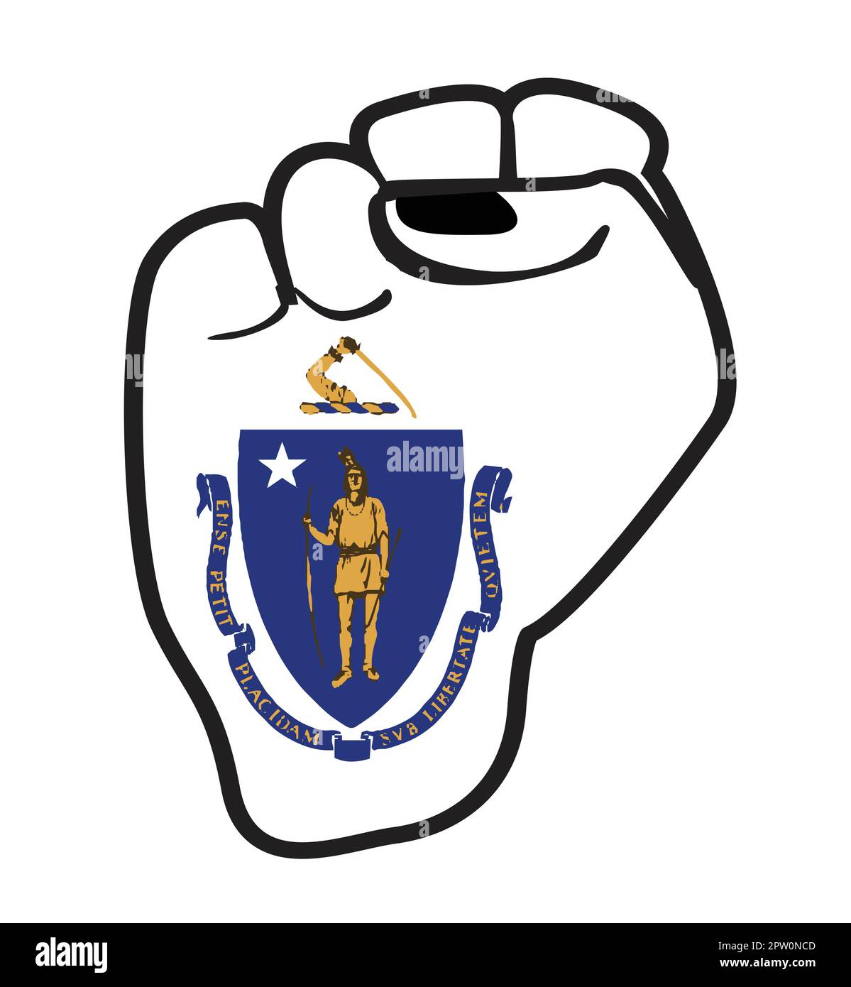 Massachusetts State Flag Power Fist Stock Vector Image & Art - Alamy