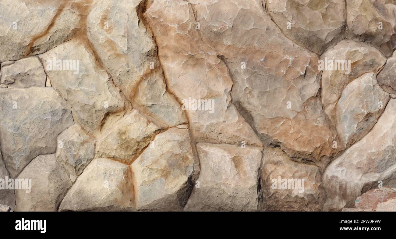Light coarse natural rock stone background. Mining cliff rough front ...
