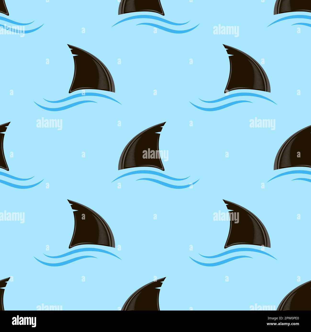 Shark Silhouette In Wave