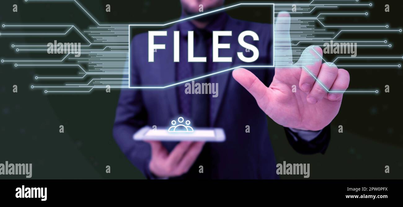 Text showing inspiration Files, Word Written on Folder box for holding ...