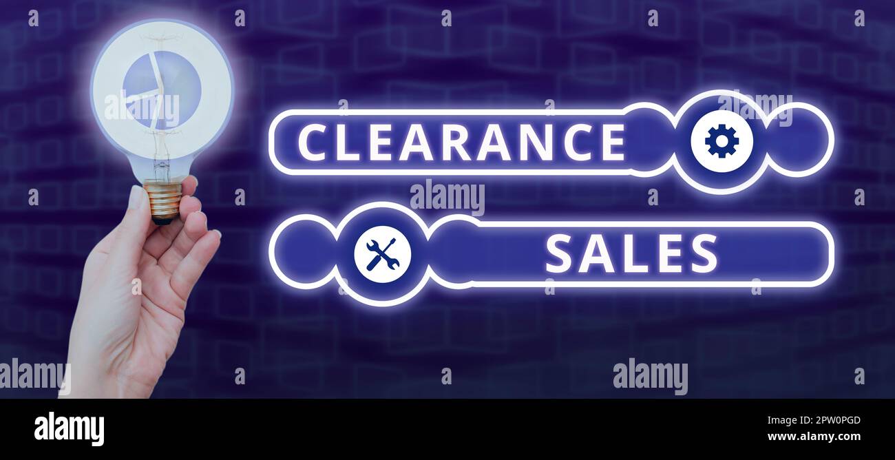 Handwriting text Clearance Sales, Business overview goods at reduced ...