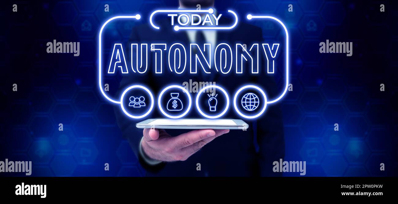 Handwriting Text Autonomy Business Showcase Vehicle That Can Guide Itself Without Human