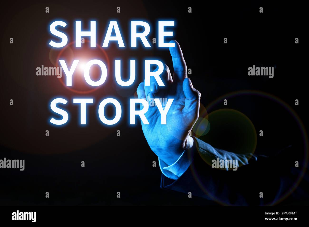 Text showing inspiration Share Your Story, Business approach Experience ...