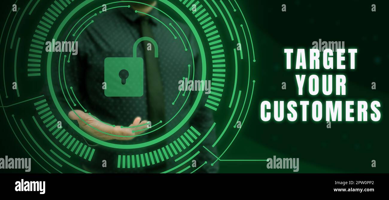 Text caption presenting Target Your Customers, Business overview Aim ...
