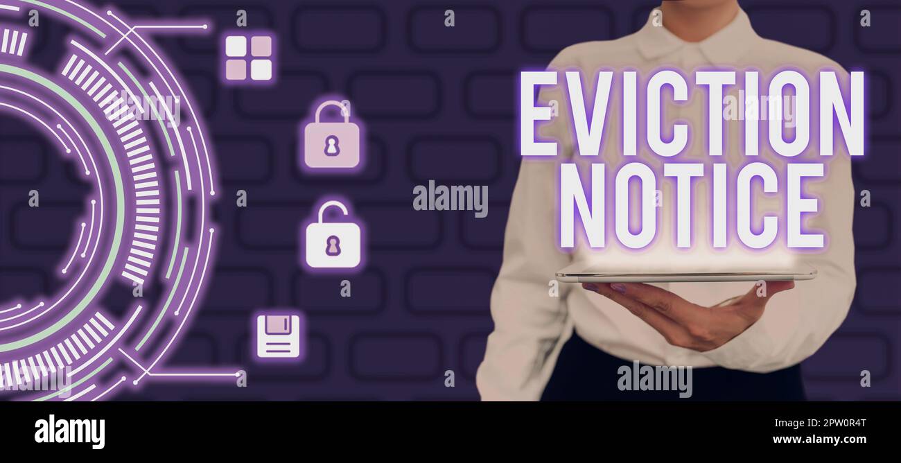 Handwriting text Eviction Notice, Word Written on an advance notice ...