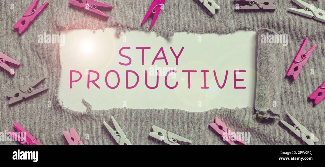 Conceptual caption Stay Productive, Internet Concept Efficiency ...