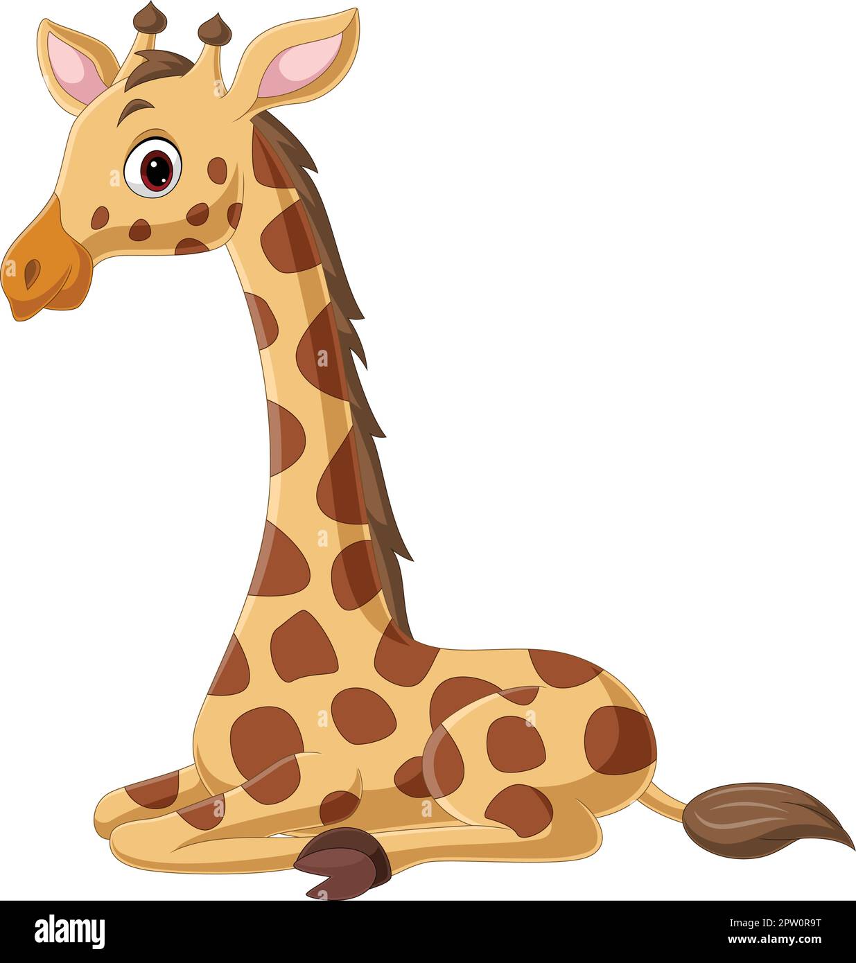 Cartoon funny little giraffe sitting Stock Vector Image & Art - Alamy