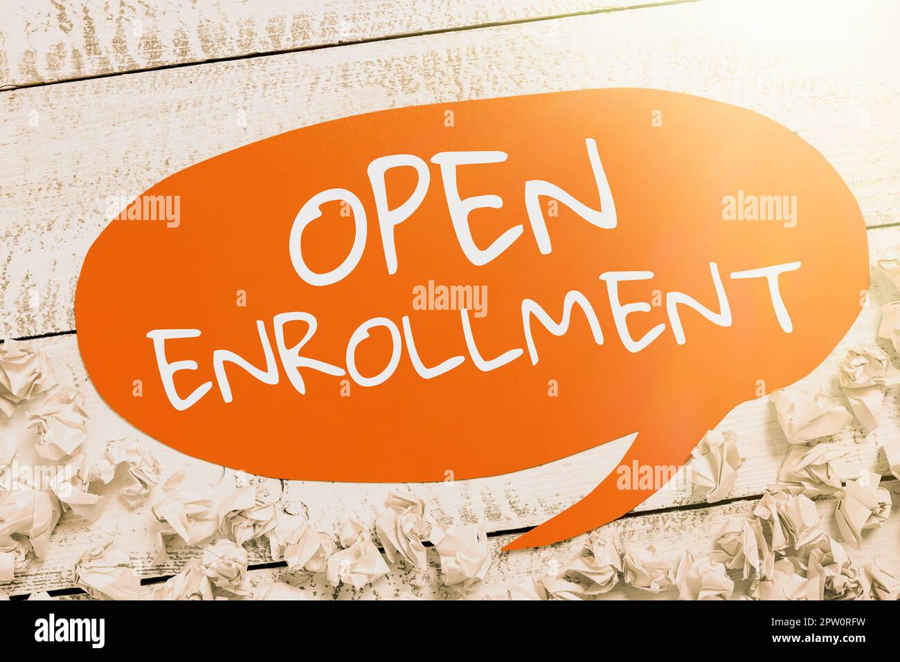 Conceptual caption Open Enrollment, Word Written on policy of allowing ...