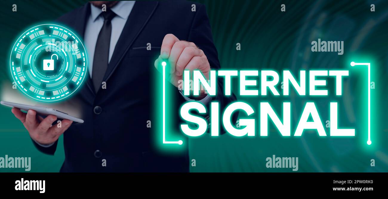 Conceptual caption Internet Signal, Business approach signal strength ...