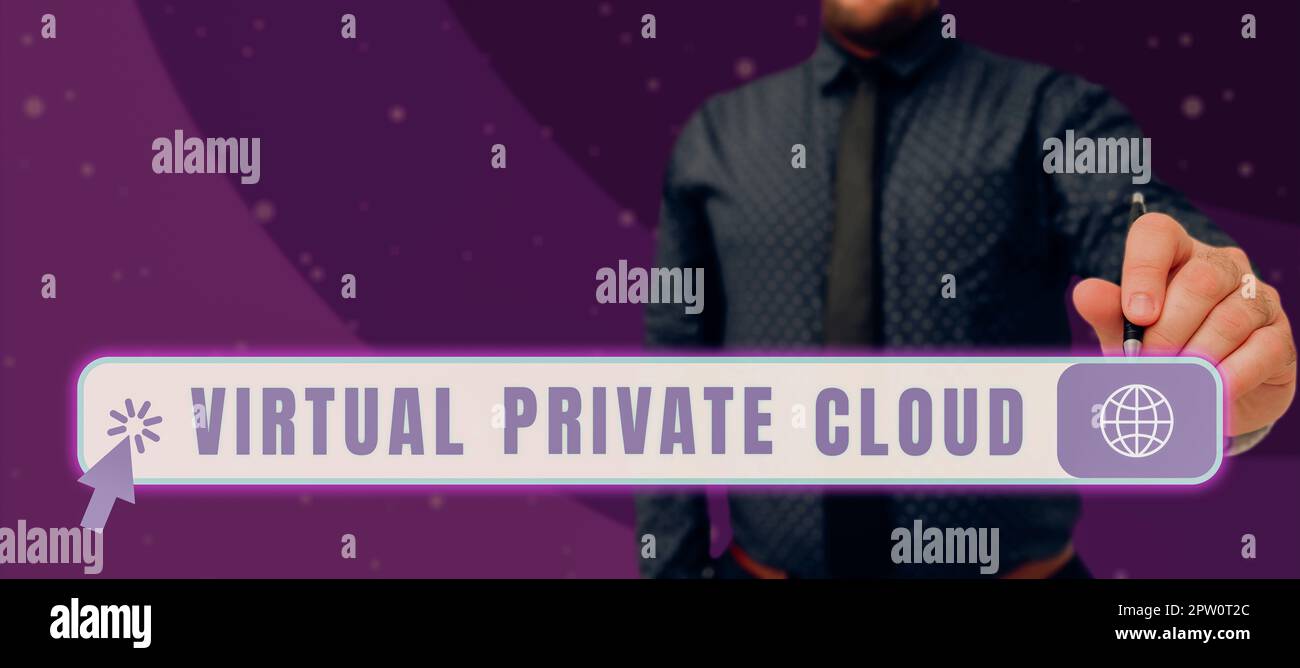 Inspiration showing sign Virtual Private Cloud, Word for configurable pool of shared computing ...