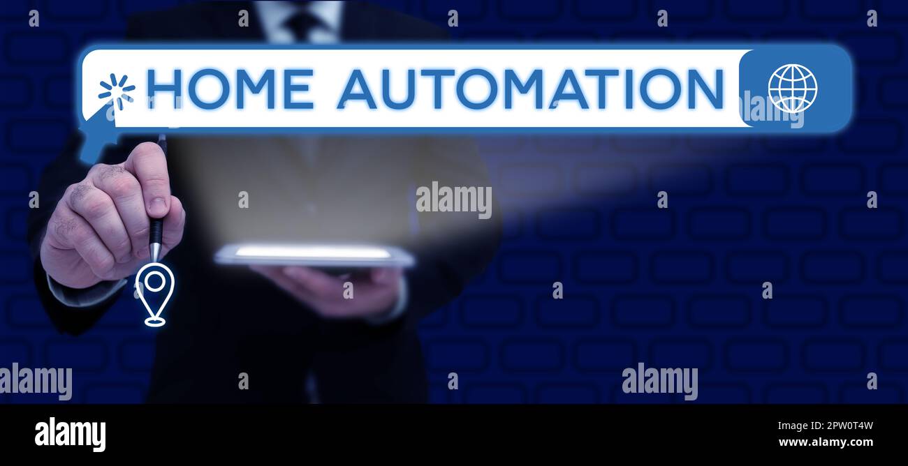 Writing displaying text Home Automation, Concept meaning home solution ...