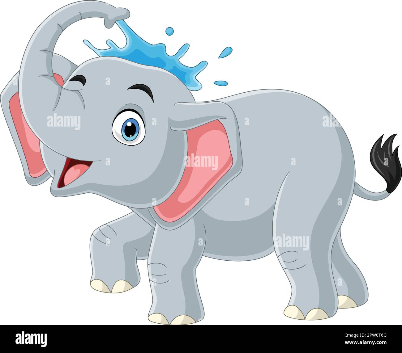 Cartoon cute elephant spraying water Stock Vector Image & Art - Alamy