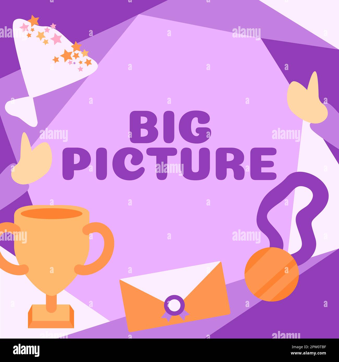 Sign displaying Big Picture, Business approach most important facts ...