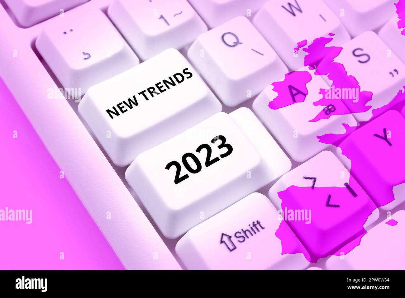 Sign displaying New Trends 2023, Word for general direction in which ...